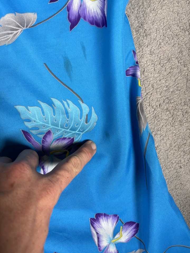 Vintage Hookano Hawaiian Aloha Shirt Men’s Size XL Blue Floral Hibiscus ...
