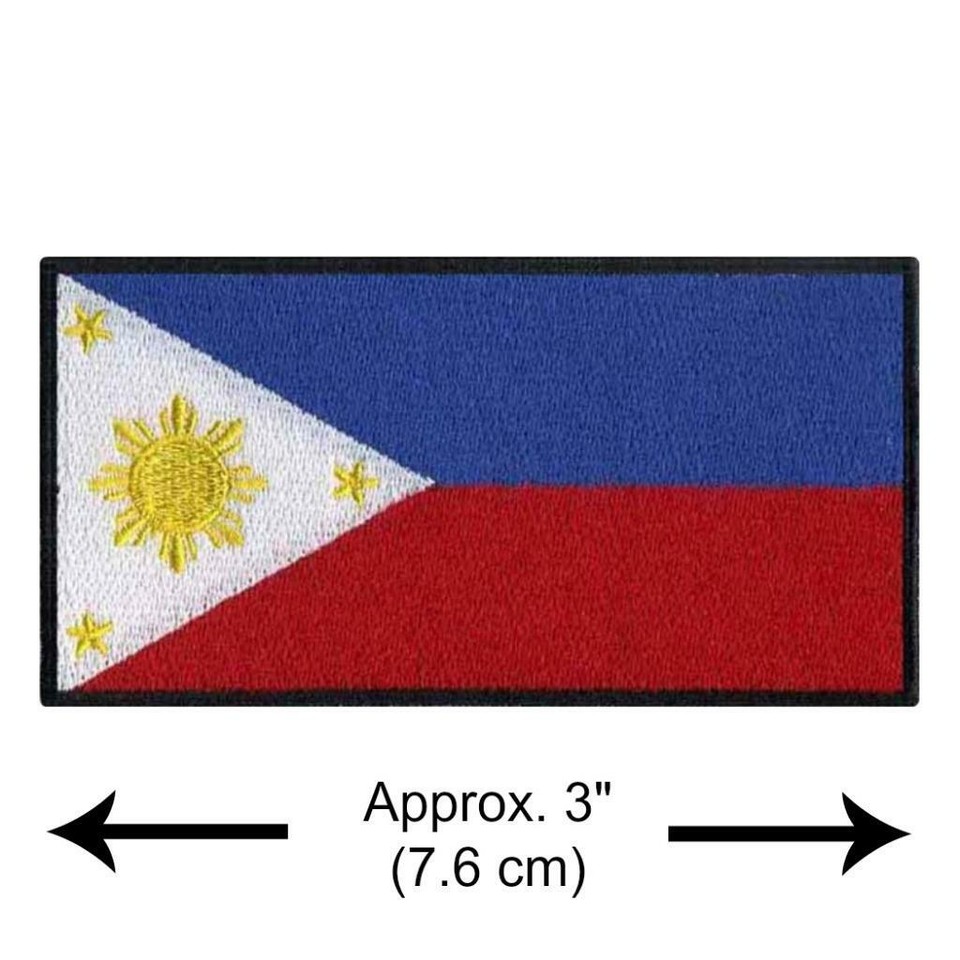 PHILIPPINES FLAG IRON ON PATCH 3" Embroidered Filipino Pride Three ...