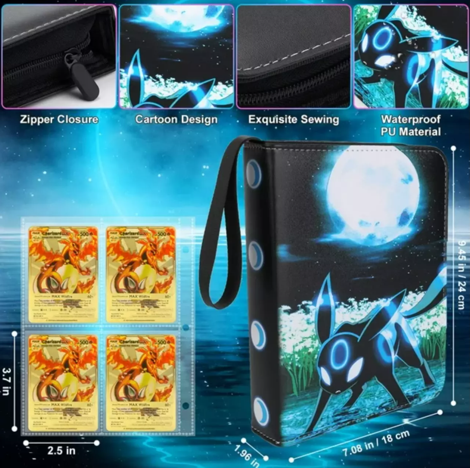 Umbreon Eevee Pokemon Inspired Trading Card Binder Case 400 Slots ...
