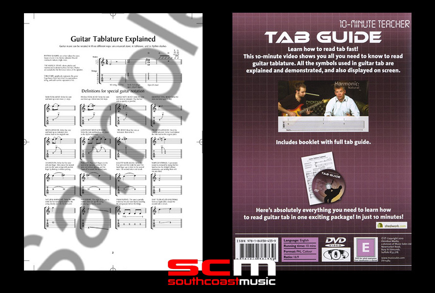 TAB GUIDE 10-MINUTE TEACHER GUITAR DVD TUTORIAL MUSIC TABLATURE LEARN ...