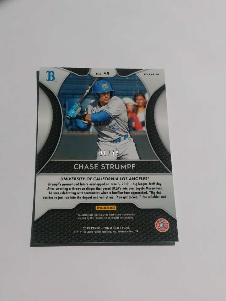 2019 Prizm Draft Picks MOJO PRIZM #49 Chase Strumpf RC #D 01/49 FIRST ...