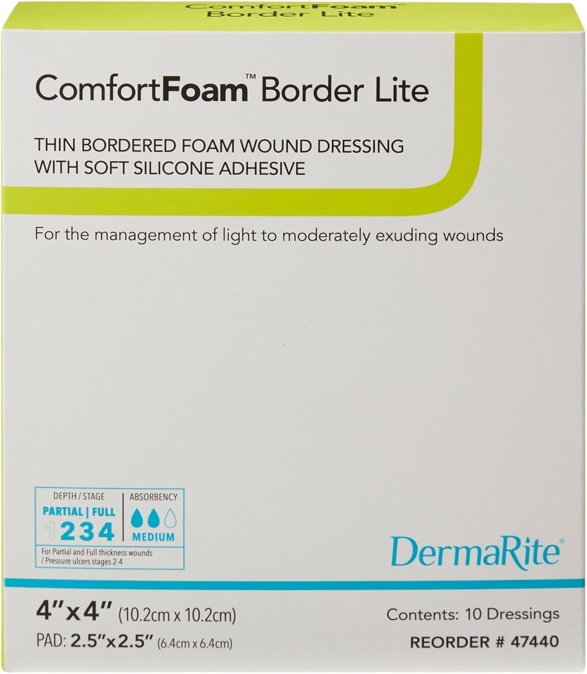 Dermarite Industries Comfort Foam with Border, Lite Thin Foam with ...