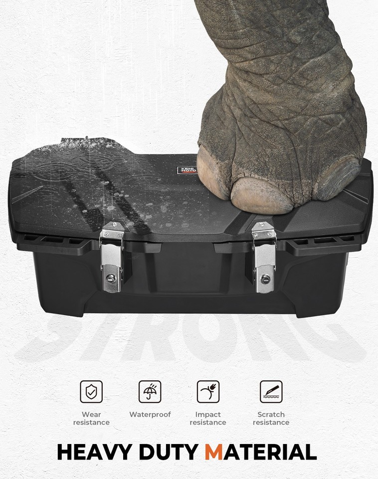 ATV Rear Rack Cargo Box Locking Storage Trunk Box For 0.75"-1" ATV Tube ...