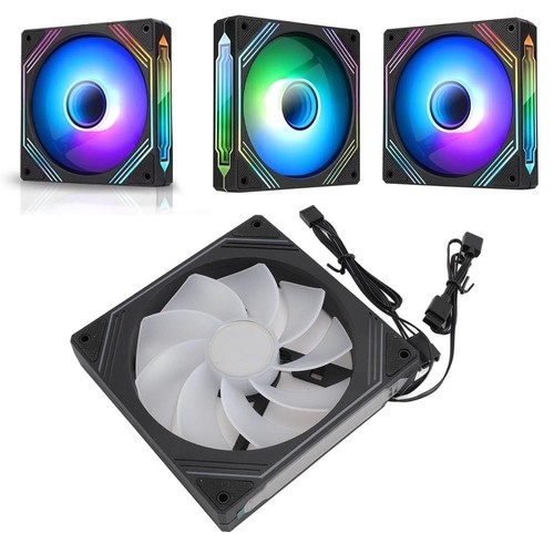 140mm ARGB PWM Chassis Fan, DIY Colorful Speed Adjustable Case Fans ...