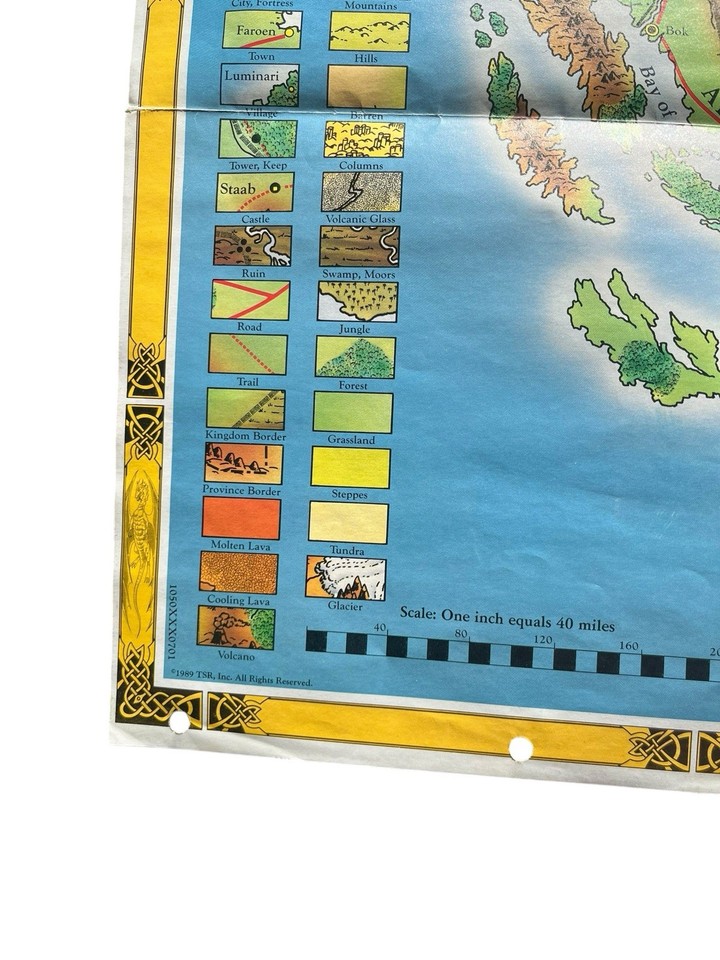 D&D - Dungeons & Dragons DRAGONLANCE Fold Out Map 1989 2 Piece ...
