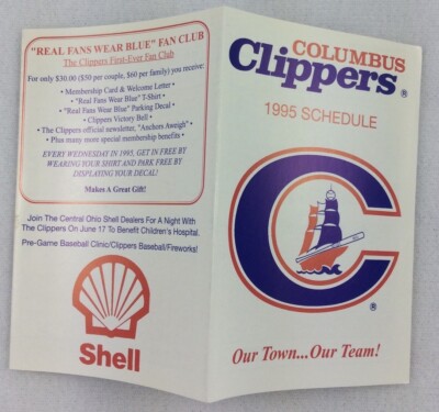 1995 Columbus Clippers Baseball Pocket Schedule-Shell | eBay