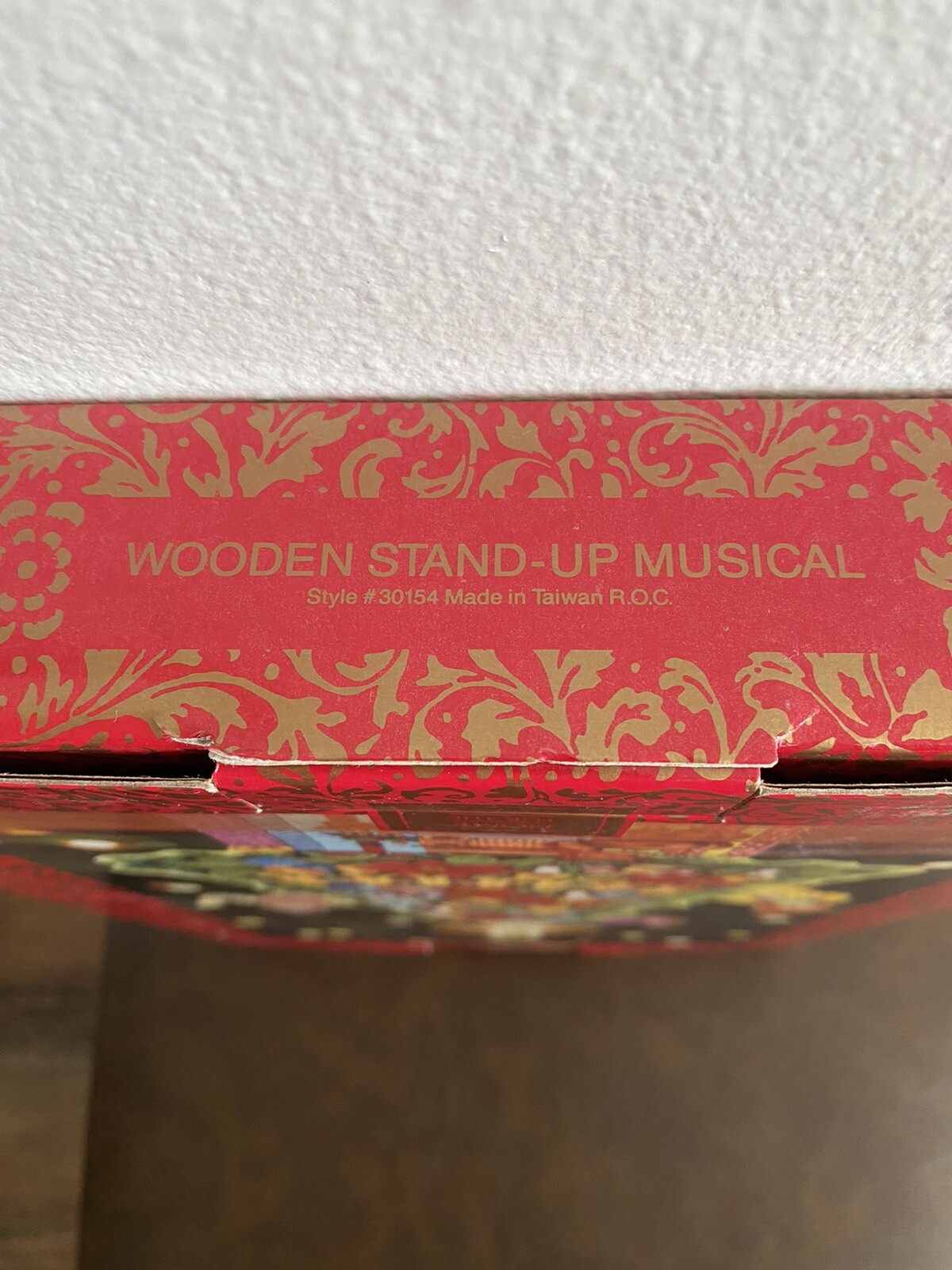 Wooden Christmas Music Box Wind Up Motion Tree Mechanical Stand Up ...