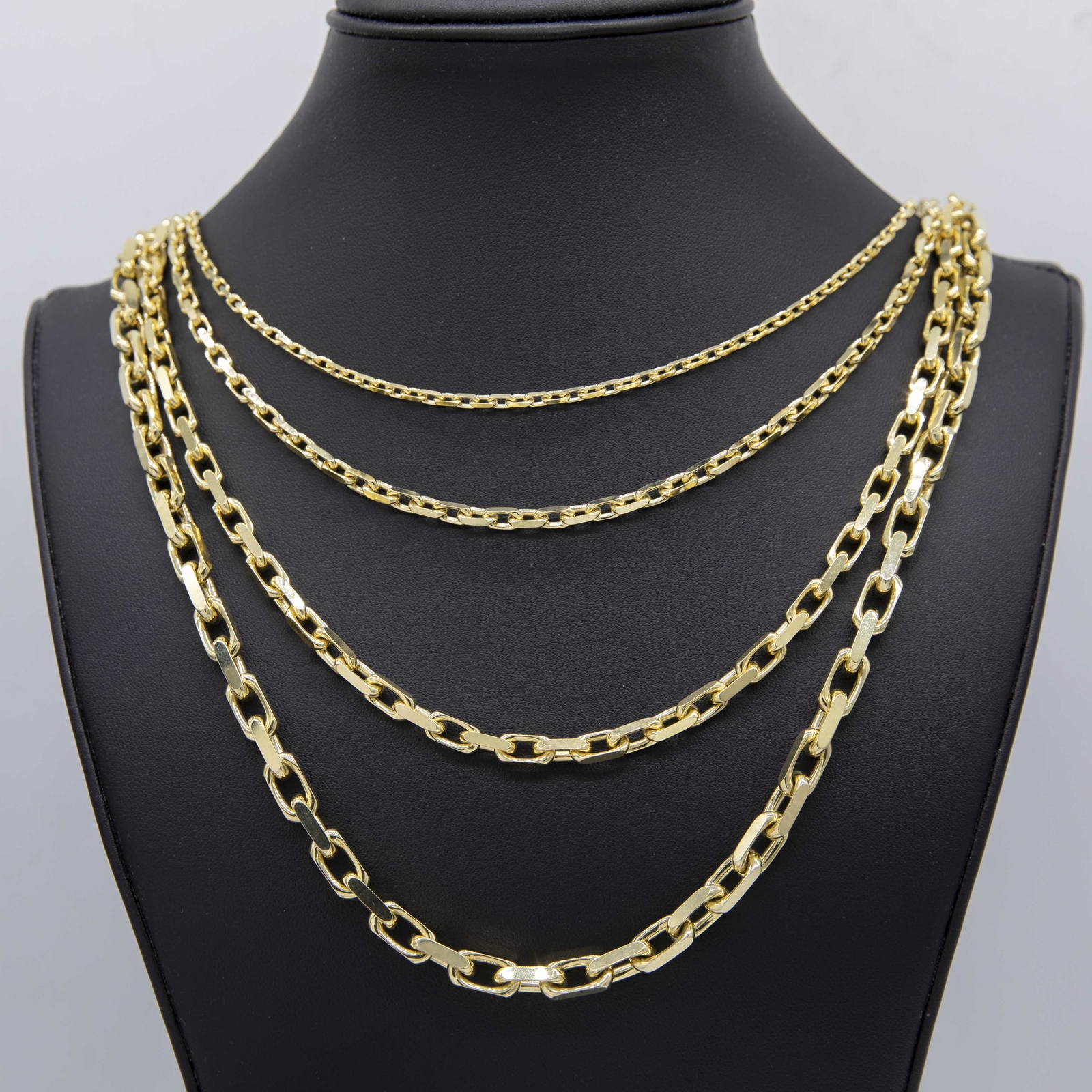 Solid 14K Yellow Gold Chunky Box Chain Necklace Real 14K Yellow Gold ...