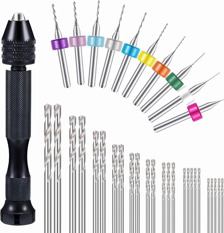 Drill Bits Pen Set Electronic Precision Pin Vise Hobby Handle Miniature ...