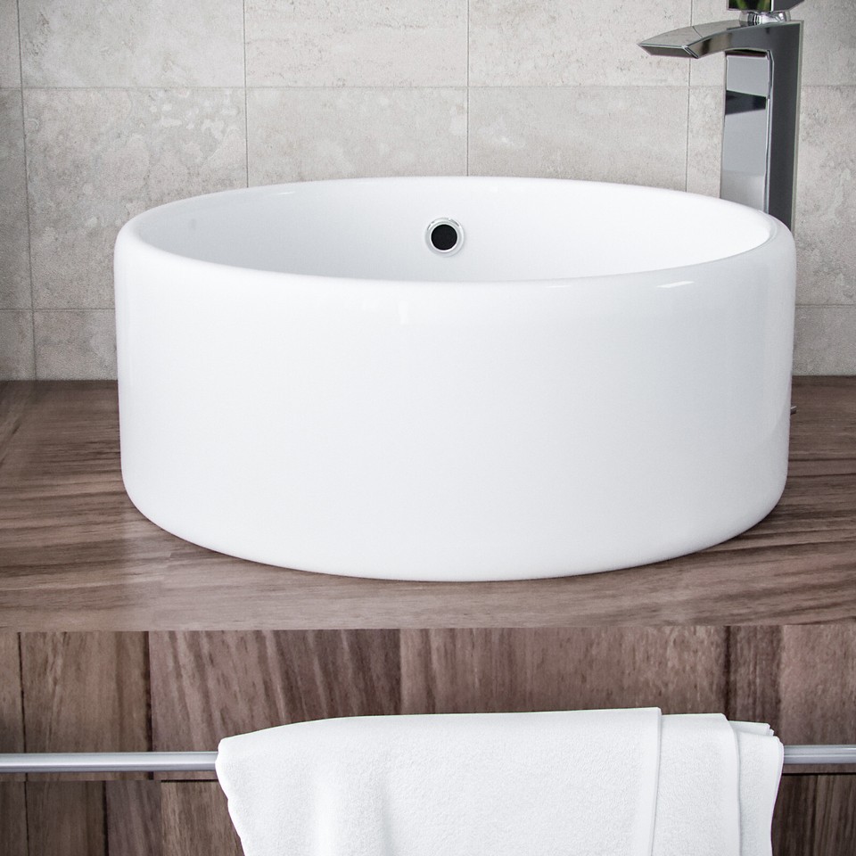 Bathroom Basin Sink Hand Wash Counter Top Wall Mounted Hung Ceramic ...