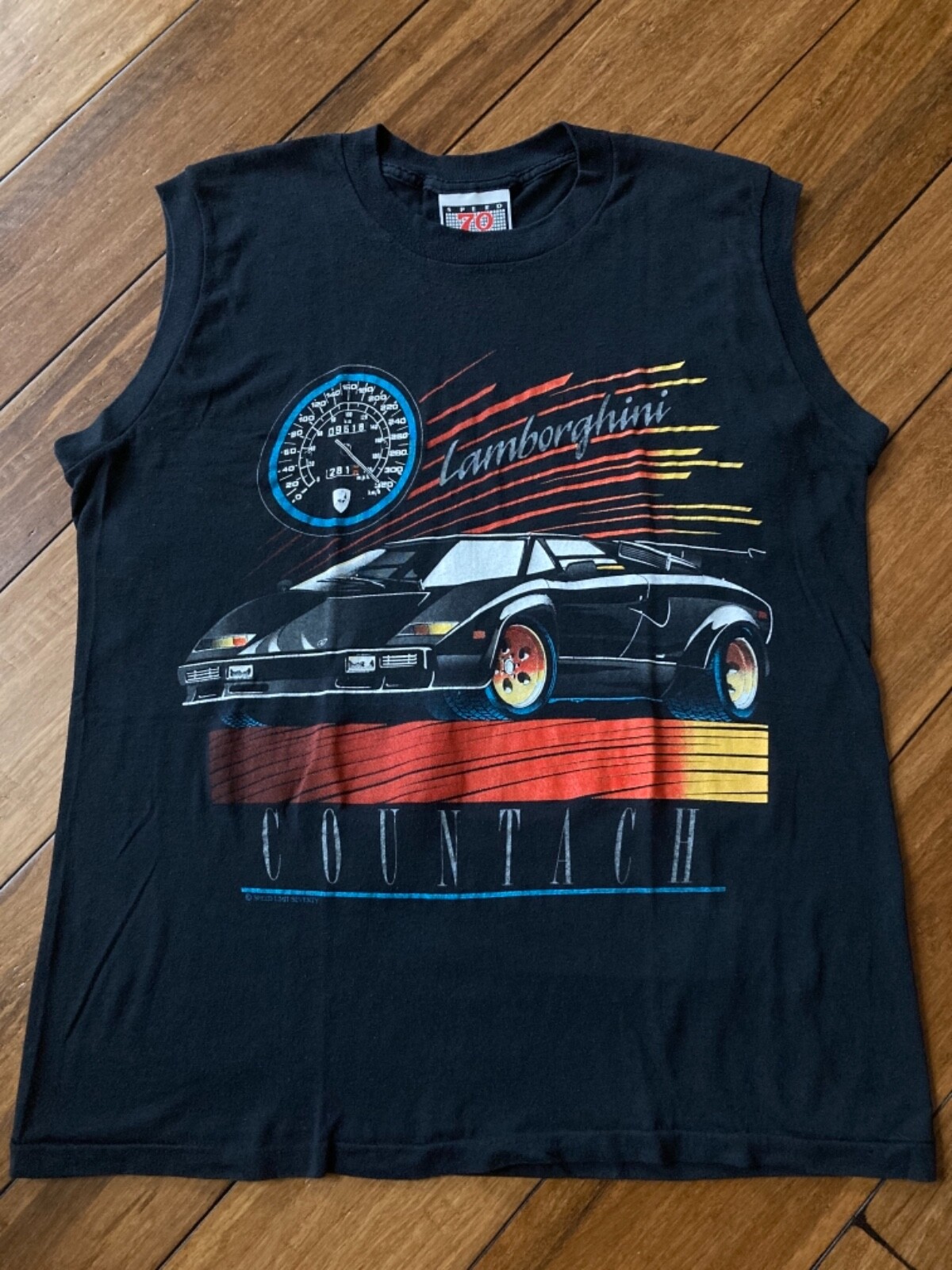 Vintage 90s Lamborghini Countach t shirt sleeveless S… - Gem