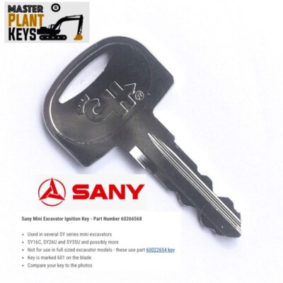 Sany Mini Excavator Digger Ignition Key Part Number 60266568 Master ...