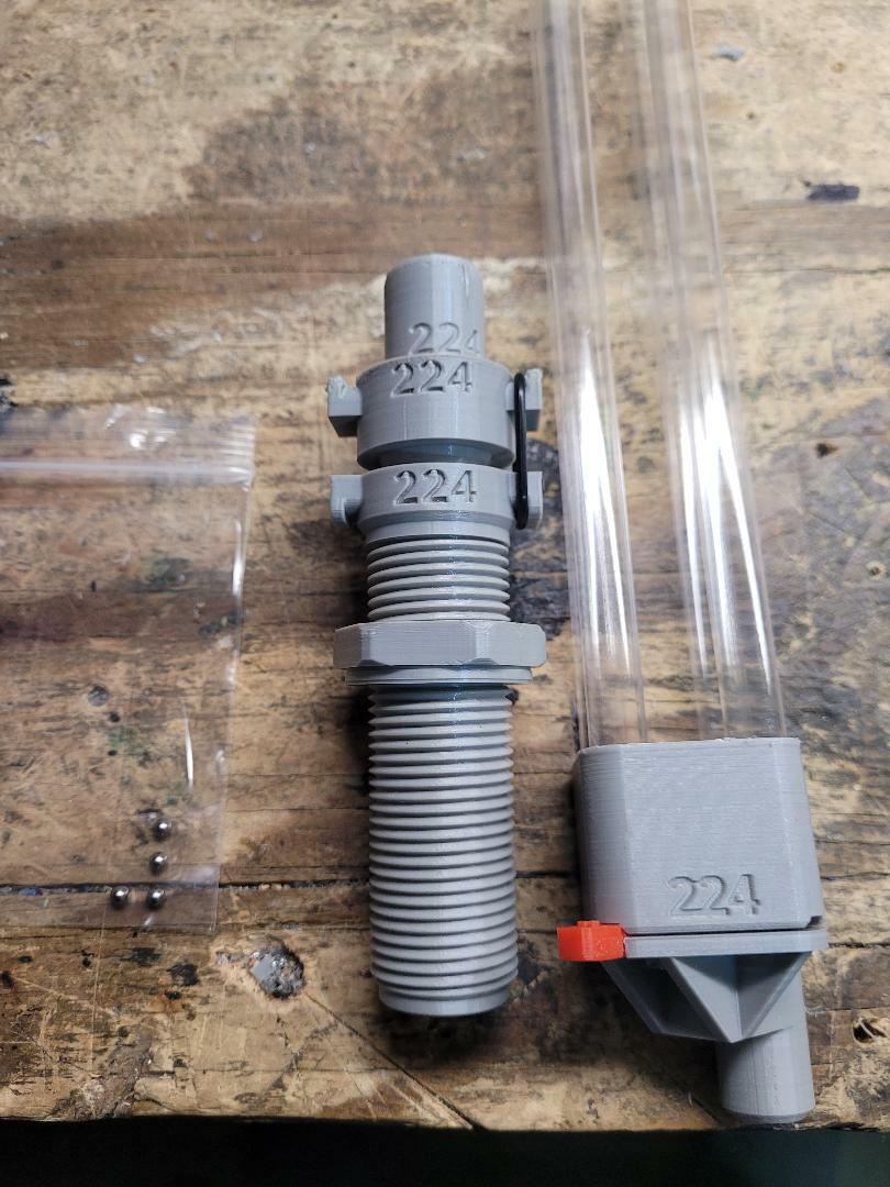 3D printed 223 bullet feeder die KIT comes with a 4 tube bullet feeder ...