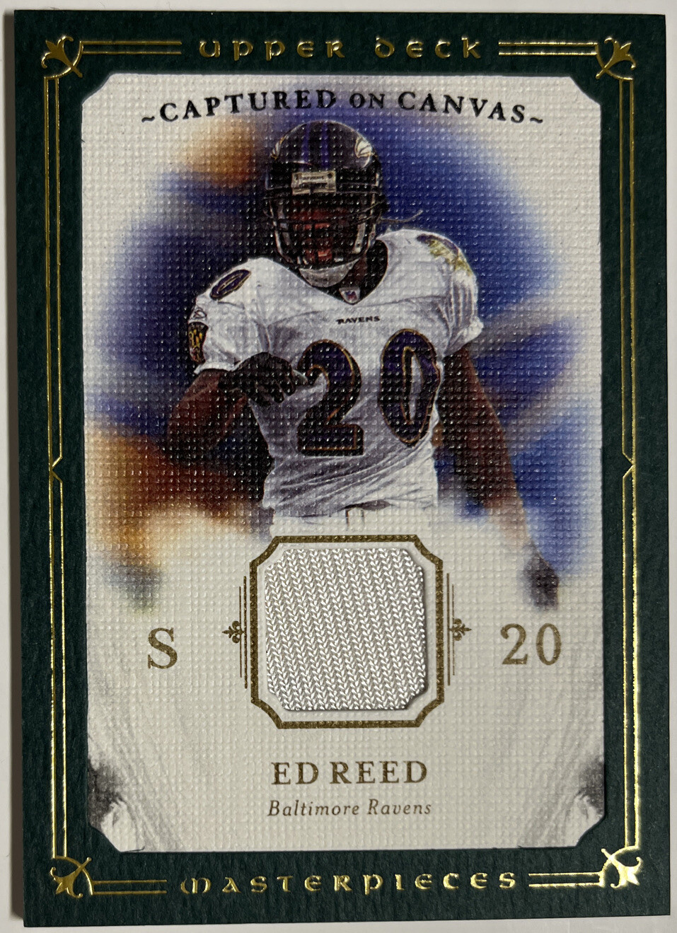 2008 Upper Deck Masterpieces Captured On Canvas Ed Reed Jersey Ravens ...