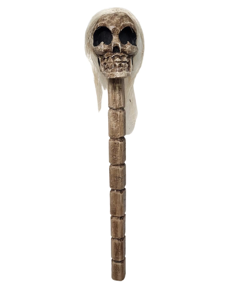 Skeleton Skull Wood Stick Hand Carved Halloween bloody Vampire Walking ...