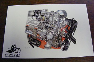 1957 CHEVROLET ONE HUNDRED YEARS ENGINE ILLUSTRATIONS BY DAVID KIMBLE ...