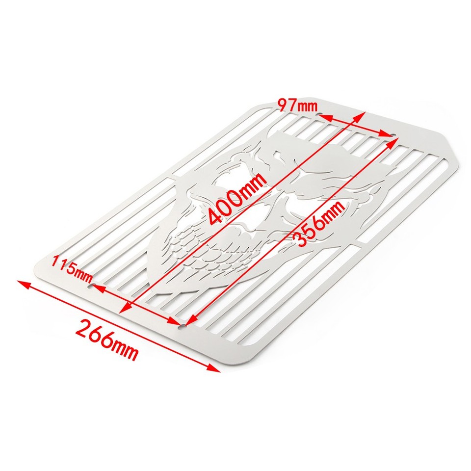 Steel Skull Radiator Grille Cover Guard Protector Fit Kawasaki Vulcan ...