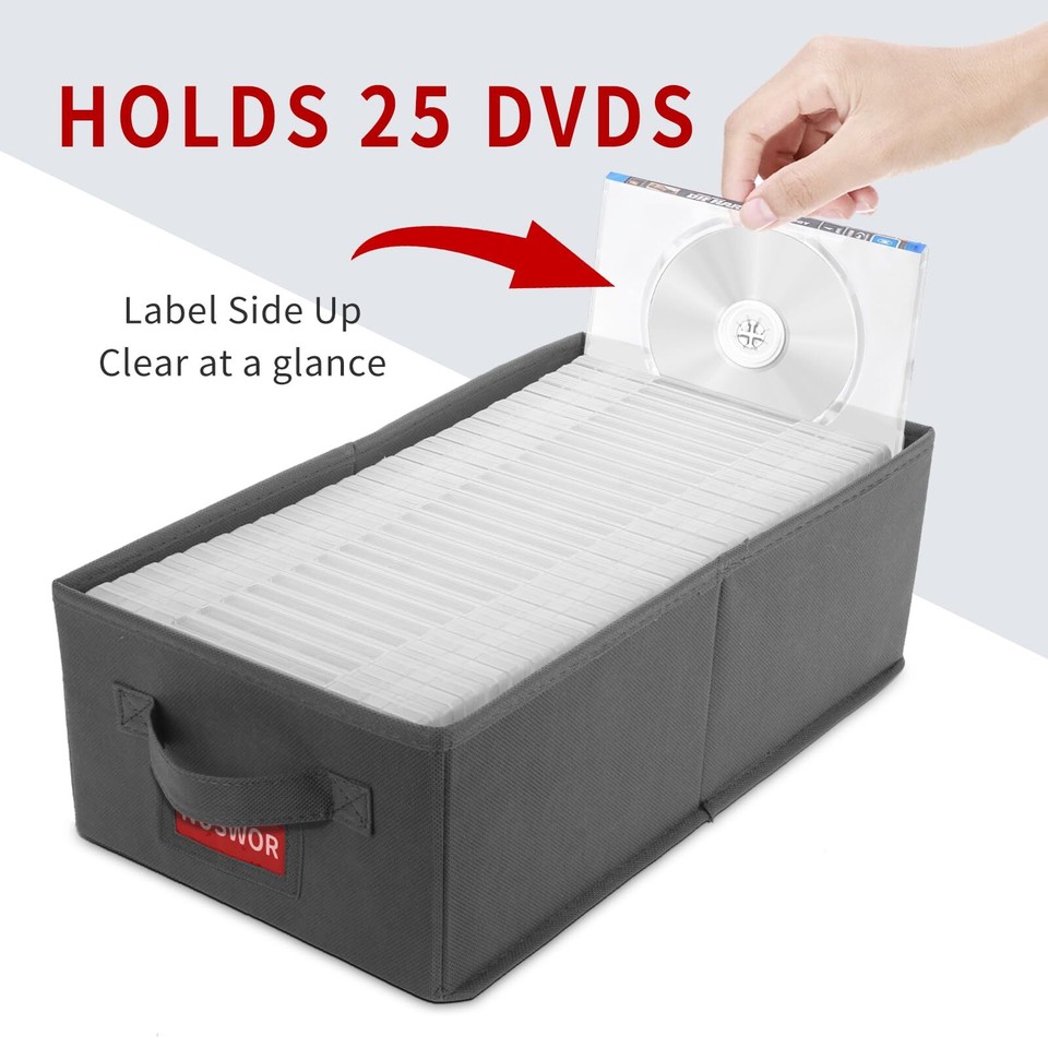 DVD Storage Box - Perfect DVD Case Storage Solution Stackable DVD ...