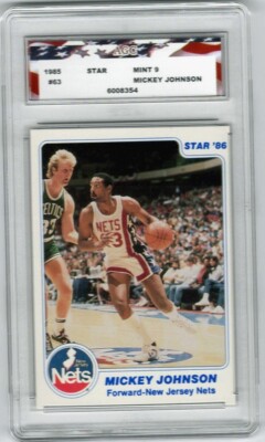 1985 Star #63 Mickey Johnson vs Larry Bird AGC 9 Mint New Jersey Nets ...
