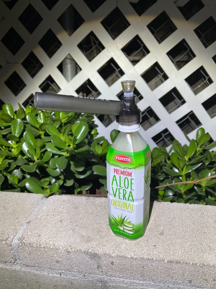 Black Top Puff Portable Hookah Screw on Bottle Converter Water Glass ...