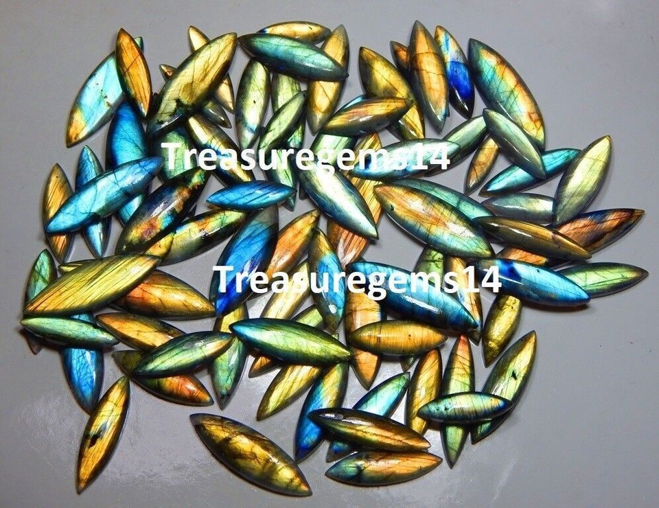 250CT Natural Wholesale Multi Fire Labradorite Marquesite Cabochon ...