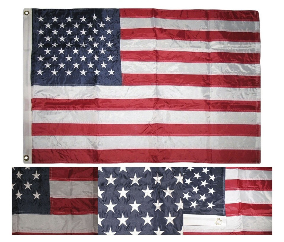 2x3 Brodé USA États-unis Stars 210D Cousu Nylon Drapeau 2 'x3'2 Clips ...