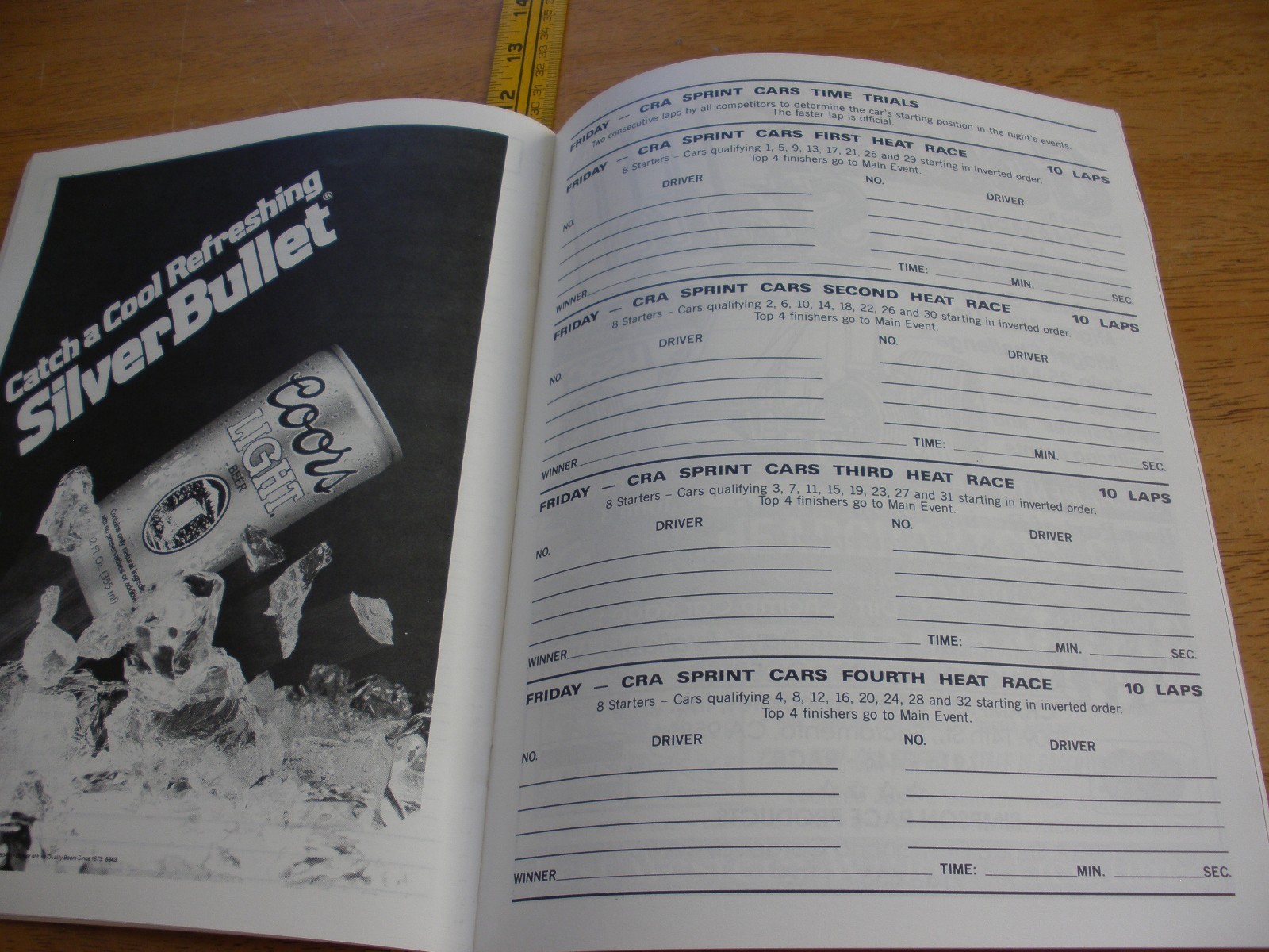 1990 program Sprint Car Races CRA ASCOT Agajanian John Redican Bob ...