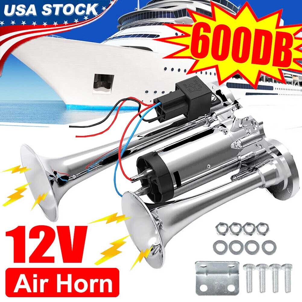 600DB 12V Electric Trains Horns Air Train Horn Kit for Truck Car Boat ...