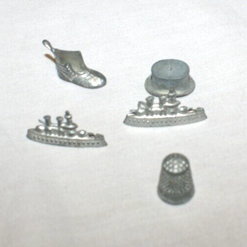 Lot of 5 VTG Monopoly Metal Token Pieces Hat, Thimble, Ship(2), Shoe | eBay