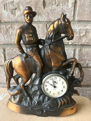 Vintage Theodore Teddy Roosevelt Rough Riders Clock (not working)- Old ...