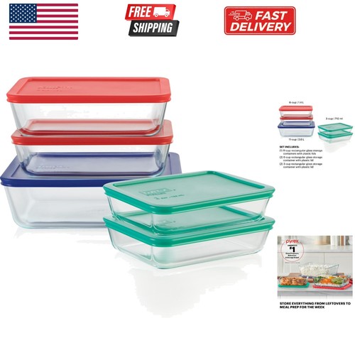 Simply Store 5-Pack Large Glass Food Storage Containers Set, 3, 6 & 11 ...