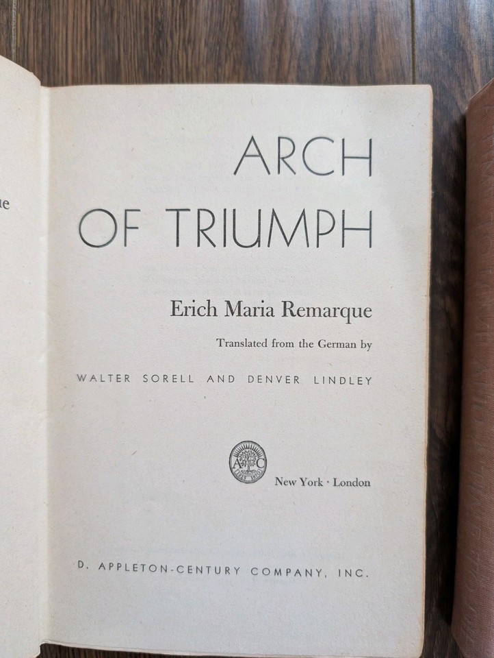 2 Books Erich Maria Remarque Arch Triumph Time to Love Hardcover | eBay