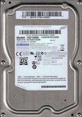 Samsung HD105SI/DOM SPINPOINT 1TB SATA P/N: A8473-C74A-A4223 | eBay