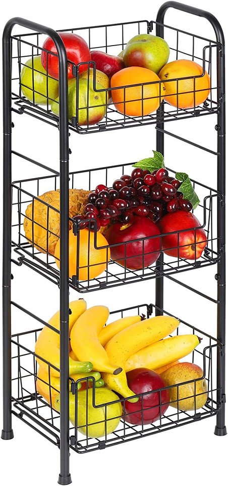 3-Tier Shelving Steel Storage Rack Unit Shelves for Laundry Bathroom ...