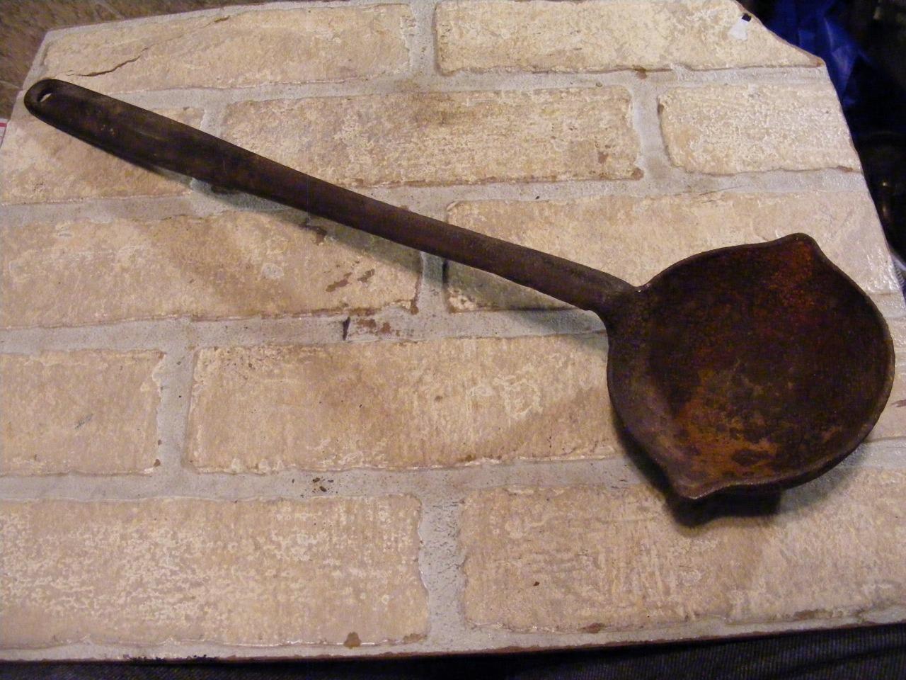 Old Ladle for casting lead fishing sinkers jig heads decoy anchors ...