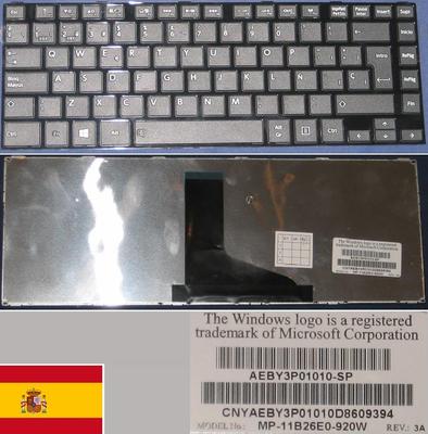Spanish Qwerty Keyboard TOSHIBA Satellite L800 AEBY3P01010-SP MP ...
