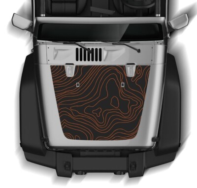 Topographic Map Hood Decal Stickers Vinyl Graphics Designs for Jeep ...