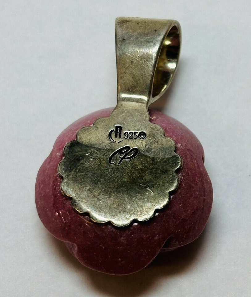 Carolyn Pollack Relios Sterling 925 Silver Carved Rhodonite Flower ...