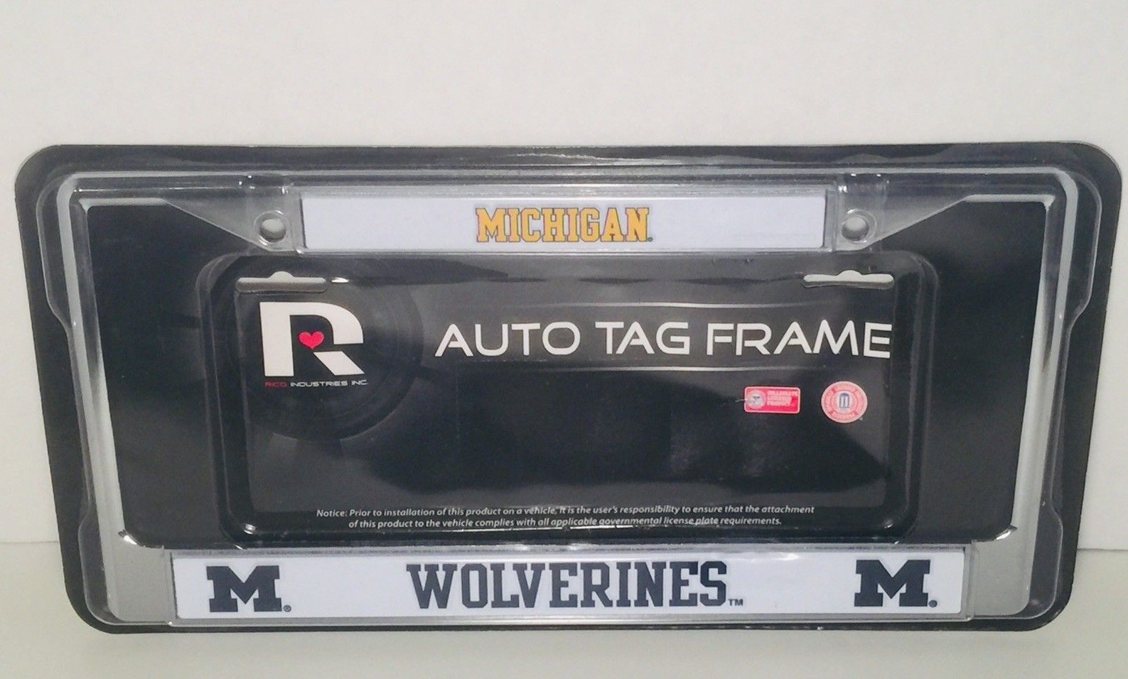 University of Michigan Wolverines Auto Tag Frame Laser HIGH QUALITY ...