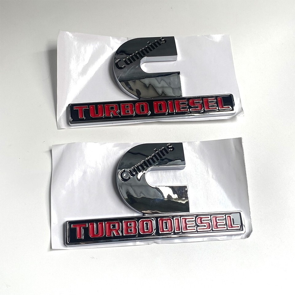 2PCS Cummins Turbo Diesel Emblems For RAM 2500 3500 Fender Side Badge ...