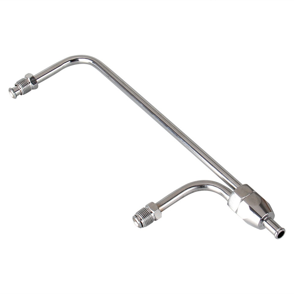 Chrome Dual Feed Fuel Line For Holley Carburetor 4160 Double Pumper 3/8 ...