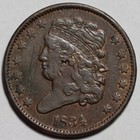 1834 Classic Head Half Cent - Damage - US 1/2c Copper Coin | eBay