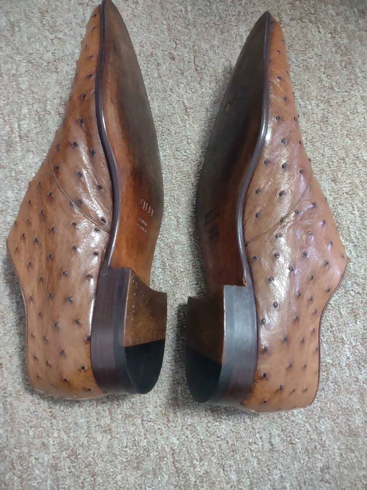 Zilli Authentic Ostrich Leather Shoes Men Size 45, UK… - Gem