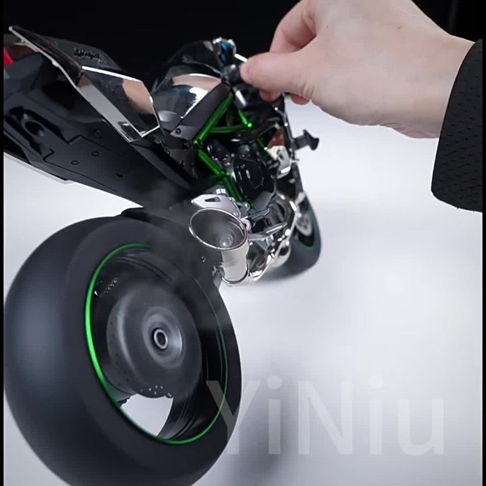 1:6 Kawasaki Ninja H2R Diecast Motorcycle - Alloy Dynamic Model ...
