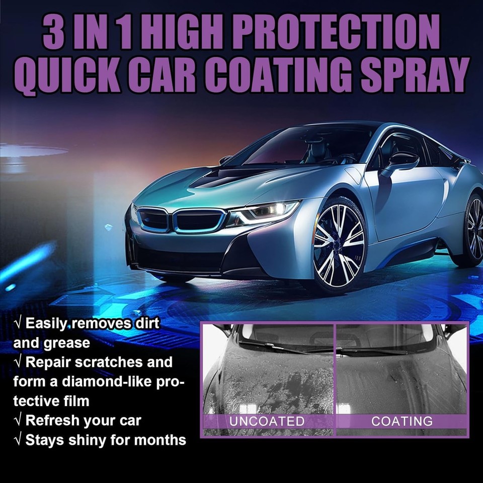 3 PACK Nano Ceramic Car Glass Coating Liquid Hydrophobic AntiScratch ...
