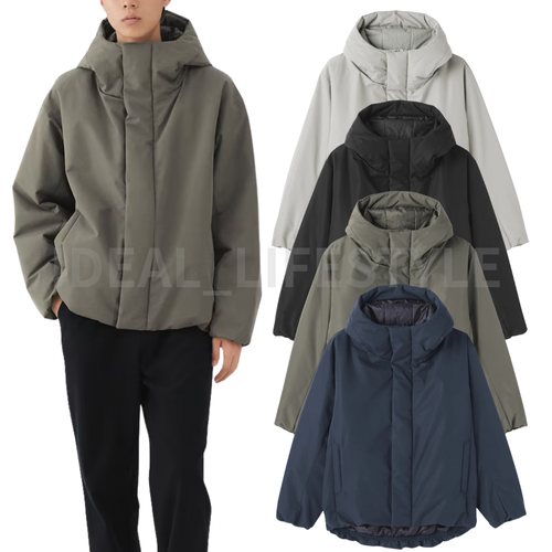 MUJI Windproof Padded Hooded Jacket S M L XL Water-Repellent Relaxed ...