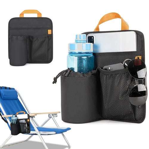 Beach Chair Cup Holder, Chair Side Organizer Easily Attached to Armrest ...