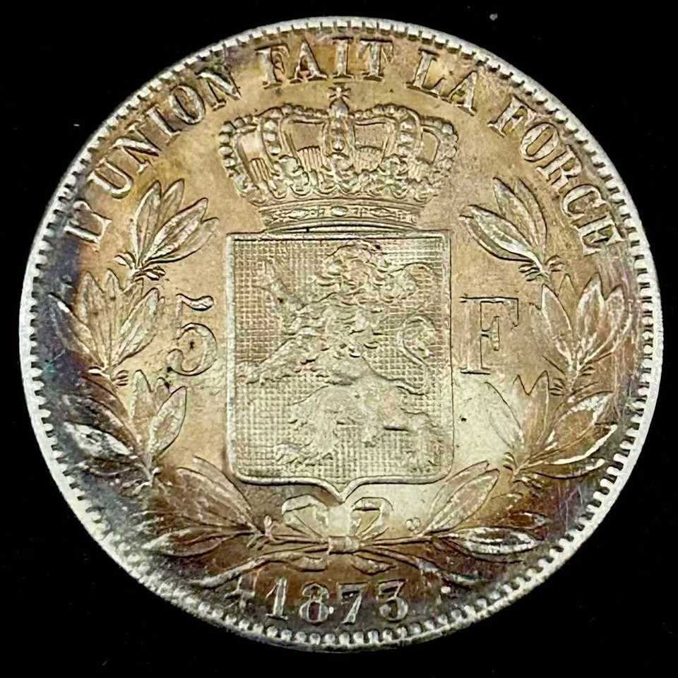 Silver Coin 1873 Leopold II 5 Franc Belgium Second King Used | eBay