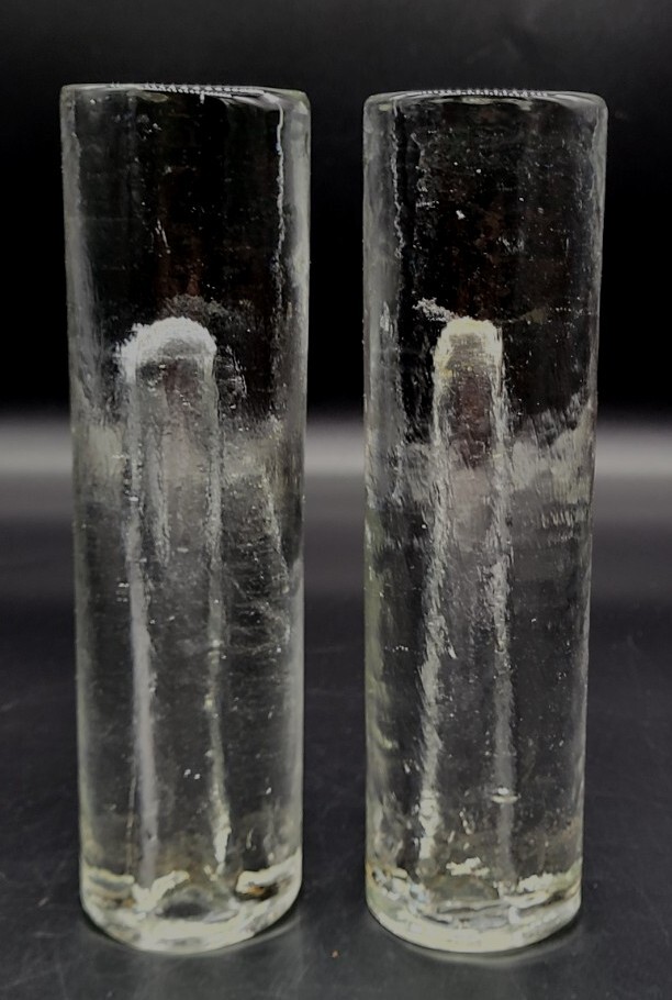 2pc Crystal Clear Chunk Ice Block Cylinder Shaped Glass Bud Vases | eBay