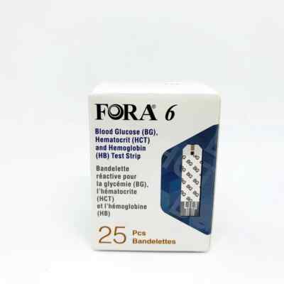 Fora 6 Plus Test Strips 3 in 1 (Blood Glucose, Hematocrit, Hemoglobin ...